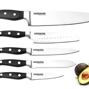 SVENSBJERG Kitchen Knife Set, Chef-Knife-Set, Set of Cooking-Knives Professional | Stainless Steel Cutlery, Sharp, German Brand, High-End | SB-KS201