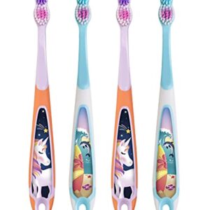 Jordan* Step 3 Kids Toothbrush, 6-9 Years, Soft Bristles, BPA Free - 4 Pack - Blue & Pink