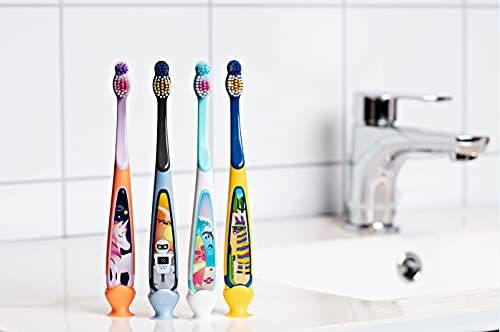 Jordan* Step 3 Kids Toothbrush, 6-9 Years, Soft Bristles, BPA Free - 4 Pack - Blue & Pink