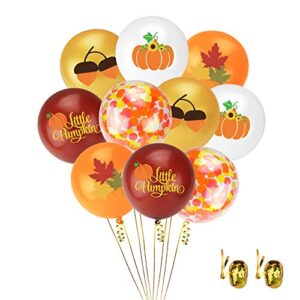 little pumpkin balloons, little pumpkin party decoration, maple leaf fall balloons pumpkin balloons thanksgiving balloons decorations for little pumpkin baby shower birthday fall party decorations