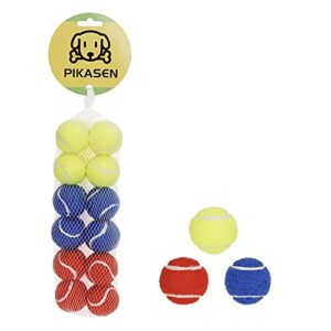 pikasen 1.5" small tennis balls for dogs - cat toy 3 colours and pack of 12 mini tennis balls for small dogs