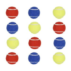 PIKASEN 1.5" Small Tennis Balls for Dogs - Cat Toy 3 Colours and Pack of 12 Mini Tennis Balls for Small Dogs