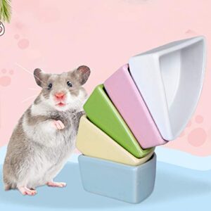 Balacoo Hamster Feeding Bowl Ceramic Small Animal Food and Water Bowl for Hamster Guinea Pig Rat Gerbil (Yellow)