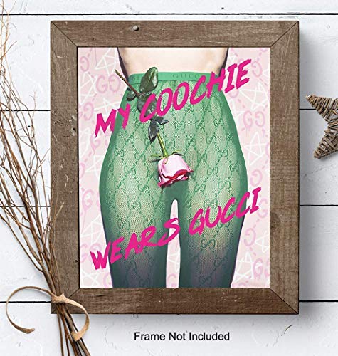 Glam High Fashion Design Wall Decor - Luxury Couture Art - Chic Modern Contemporary Home Decorations for Bedroom, Bathroom, Bath - Funny Gift for Women, BFF, Best Friend, Designer Fashionistas