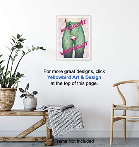 Glam High Fashion Design Wall Decor - Luxury Couture Art - Chic Modern Contemporary Home Decorations for Bedroom, Bathroom, Bath - Funny Gift for Women, BFF, Best Friend, Designer Fashionistas