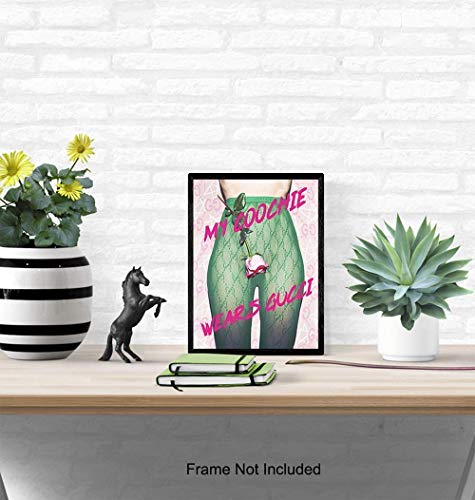 Glam High Fashion Design Wall Decor - Luxury Couture Art - Chic Modern Contemporary Home Decorations for Bedroom, Bathroom, Bath - Funny Gift for Women, BFF, Best Friend, Designer Fashionistas