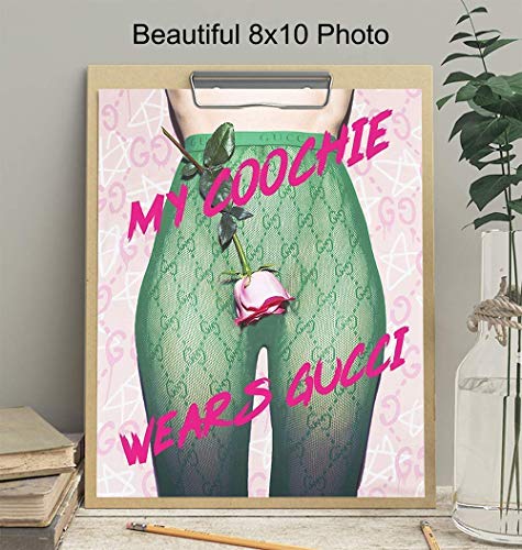 Glam High Fashion Design Wall Decor - Luxury Couture Art - Chic Modern Contemporary Home Decorations for Bedroom, Bathroom, Bath - Funny Gift for Women, BFF, Best Friend, Designer Fashionistas