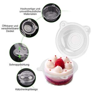 400 Single Individual Cupcake Containers, Plastic Clear Dome Cupcake Holder Stackable Disposable Cupcake Boxes Muffin Cases with Lids for Parties Cake Muffin Fruit Salad Sandwich