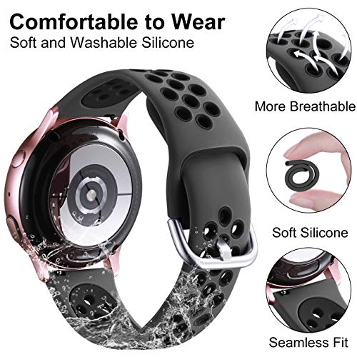 Lerobo Sport Bands Compatible with Samsung Galaxy Watch 4 Band 40mm 44mm, Galaxy Watch 4 Classic 42mm 46mm, Galaxy Watch 5 Bands, Galaxy Watch 5 Pro, 20mm Silicone watch Band for Galaxy Watch 4/5