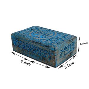 BHAVATU |Wooden Jewelry Box, Jewelry Box, Tarot Box, Celestial Home Decor, Witch Box, Tree of Life, Trinket Box |Size- 8" x 5" x 2.5",| Decorative Storage Bin