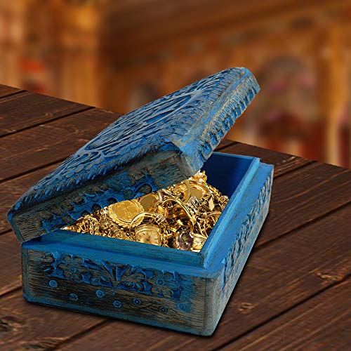 BHAVATU |Wooden Jewelry Box, Jewelry Box, Tarot Box, Celestial Home Decor, Witch Box, Tree of Life, Trinket Box |Size- 8" x 5" x 2.5",| Decorative Storage Bin