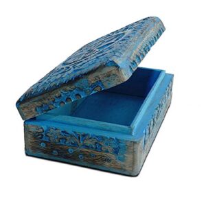 BHAVATU |Wooden Jewelry Box, Jewelry Box, Tarot Box, Celestial Home Decor, Witch Box, Tree of Life, Trinket Box |Size- 8" x 5" x 2.5",| Decorative Storage Bin