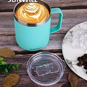 Lid for SUNWILL 14oz Mugs and 20oz Tumblers Only, Spill and Splash Resistant Sliding Covers Replacement 2 Pack, Straw Friendly, BPA Free