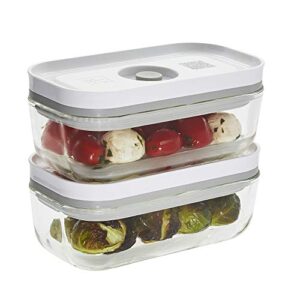 zwilling fresh & save 2-piece small glass airtight food storage container, meal prep container