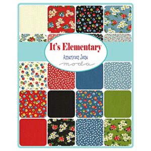 It's Elementary Moda Jelly Roll by American Jane, 40 2.5-inch x 44-inch Precut Fabric Strips