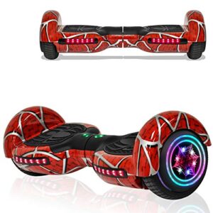 hoverboard for kids adult spider self balancing hoverboard with led lights wheels speaker ul 2272 certified hover board (red)