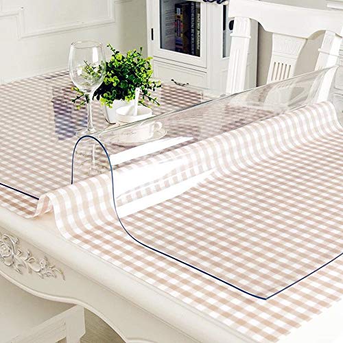 OstepDecor Clear Desk Pad, 12 x 24 Inch Clear Desk Mat, 1.5mm Thick Plastic Table Protector, Small Desk Protector Clear, Desk Mats on top of Desks, Vinyl Clear Table Cover for Writing Desk