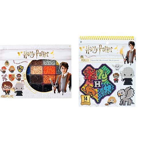 Perler 80-54345 Harry Potter Fuse Bead Kit for Kids and Adults, Comes with 19 Patterns, Multicolor, 4503pcs & Beads Harry Potter Instruction Pad, 53 Patterns, Multicolor