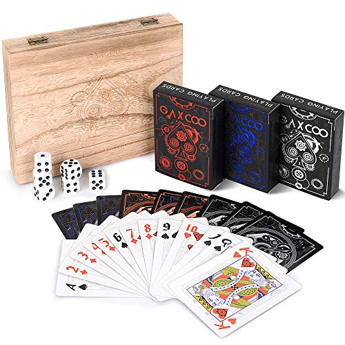 Luxury Set Playing Cards, Premium, Unique Decks, Poker, Games, Custom, Adults, Casino, Standard 3 Decks for Any Occasion Premium Wood Box Included