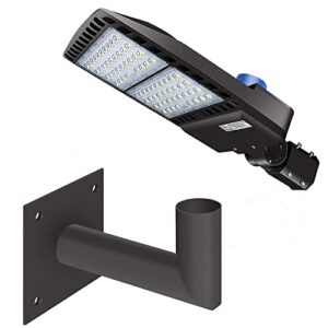 200w led parking lot lights bundle l-shape square pole top bracket