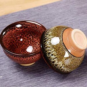 Puoyikt Chinese Ceramic Kung Fu Tea Set of 6, Japanese Tea Cup, Sake Cup, Ceramic Tea Cup, Ceramic Tea Set (6 colors)