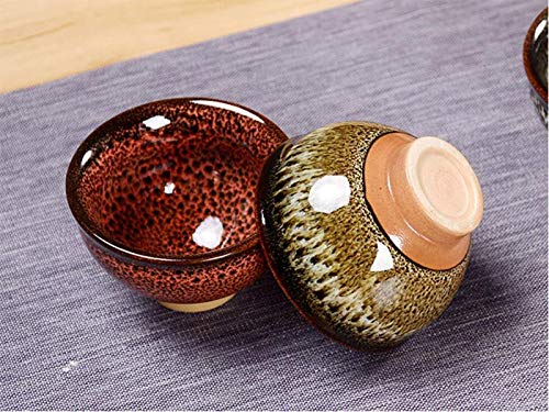 Puoyikt Chinese Ceramic Kung Fu Tea Set of 6, Japanese Tea Cup, Sake Cup, Ceramic Tea Cup, Ceramic Tea Set (6 colors)