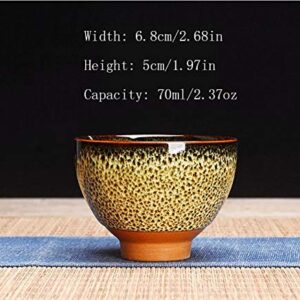 Puoyikt Chinese Ceramic Kung Fu Tea Set of 6, Japanese Tea Cup, Sake Cup, Ceramic Tea Cup, Ceramic Tea Set (6 colors)