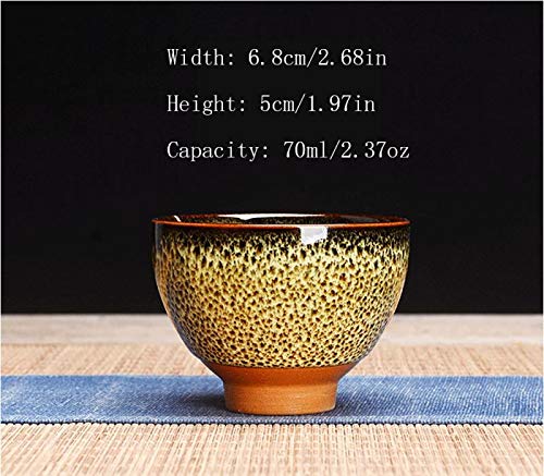 Puoyikt Chinese Ceramic Kung Fu Tea Set of 6, Japanese Tea Cup, Sake Cup, Ceramic Tea Cup, Ceramic Tea Set (6 colors)