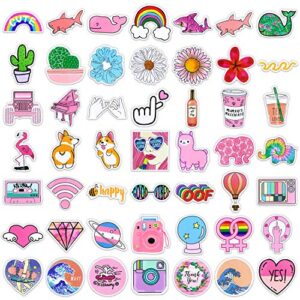 VSCO Stickers for Water Bottles, 100 Pack Laptop Stickers Aesthetic Trendy Waterproof Vinyl Stickers for Skateboard Bike Cute Stickers for Girls Teens