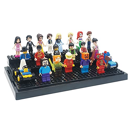 Display Case for Minifigure Action Figures Blocks, Display Box Storage for Lego Minifigures, Gifts for Lego Lovers,Black