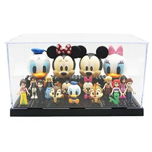 Display Case for Minifigure Action Figures Blocks, Display Box Storage for Lego Minifigures, Gifts for Lego Lovers,Black