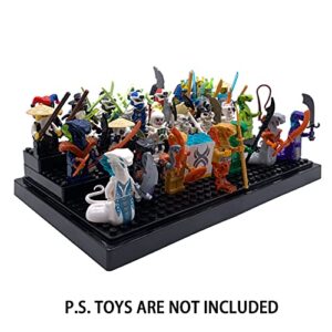 Display Case for Minifigure Action Figures Blocks, Display Box Storage for Lego Minifigures, Gifts for Lego Lovers,Black