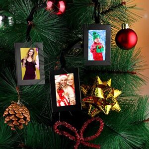 Jetec 12 Pieces Christmas Hanging Picture Frame Ornaments Hanging Family Photo Frames Display Christmas Tree Decorative Frame for Christmas Photo Picture Tree Display Decorative Table Home Decor