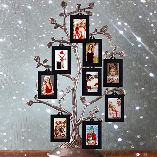 Jetec 12 Pieces Christmas Hanging Picture Frame Ornaments Hanging Family Photo Frames Display Christmas Tree Decorative Frame for Christmas Photo Picture Tree Display Decorative Table Home Decor