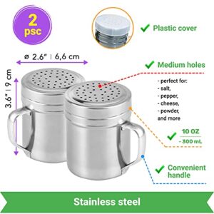 [10oz + 10oz + 14oz] Stainless Steel Dredge Shaker Bundle - by CUSINIUM