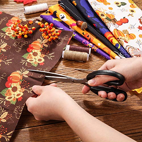 6 Pieces Halloween Fabric Patchwork Thanksgiving Pumpkin Pattern Sewing Craft Fabric 19.6 x 19.6 Inch Halloween Cotton Printed Fabric for DIY Clothes Sewing Crafts