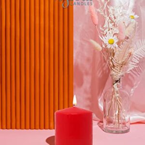 HYOOLA Red Pillar Candles 3x3 Inch - Unscented Pillar Candles - 6-Pack - European Made