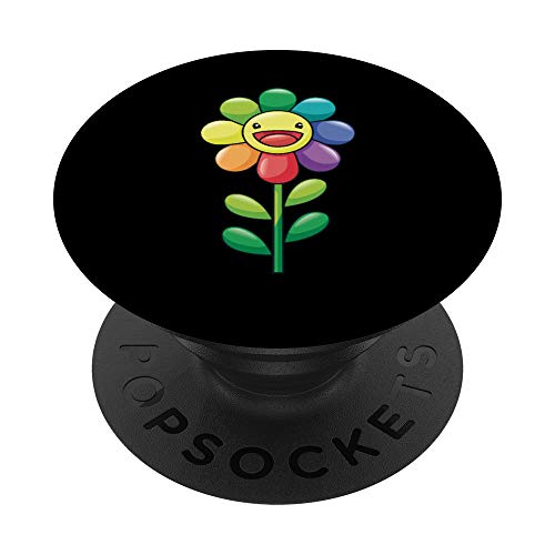 Happy Sunflower Rainbow Beautiful Cute Flower Girl Gift PopSockets Swappable PopGrip