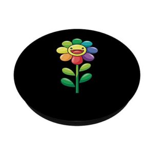 Happy Sunflower Rainbow Beautiful Cute Flower Girl Gift PopSockets Swappable PopGrip