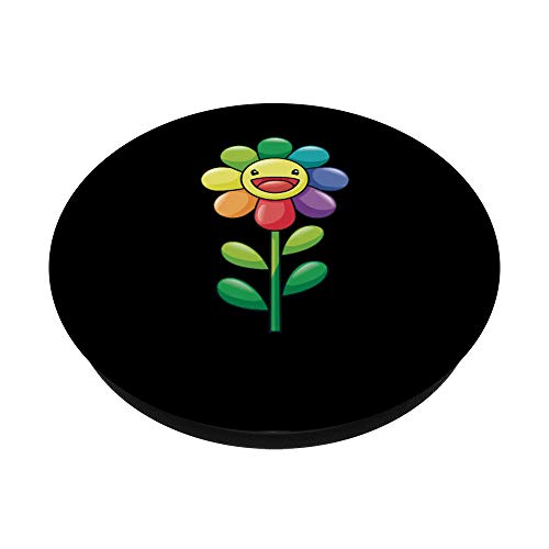 Happy Sunflower Rainbow Beautiful Cute Flower Girl Gift PopSockets Swappable PopGrip