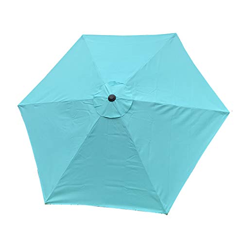 BELLRINO DECOR 7.5 ft 6 Ribs Replacement STRONG & THICK Patio Umbrella Canopy Cover (Canopy Only) - PEACOCK BLUE