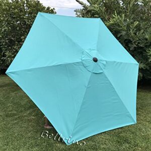 BELLRINO DECOR 7.5 ft 6 Ribs Replacement STRONG & THICK Patio Umbrella Canopy Cover (Canopy Only) - PEACOCK BLUE