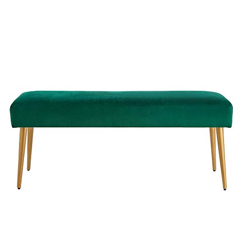 Ball & Cast Upholstered Bench, 44" W, Emerlad