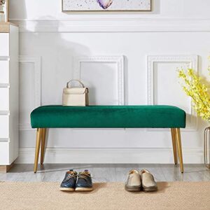 Ball & Cast Upholstered Bench, 44" W, Emerlad