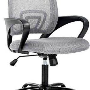 Payhere Executive Task Ergonomic Desk Home Computer Gaming Office Chair Mesh Working Chair with Mid-Back Lumbar Support Armrest Modern Adjustable Swivel Rolling Desk Chair for Women Men, Grey