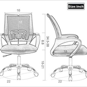 Payhere Executive Task Ergonomic Desk Home Computer Gaming Office Chair Mesh Working Chair with Mid-Back Lumbar Support Armrest Modern Adjustable Swivel Rolling Desk Chair for Women Men, Grey