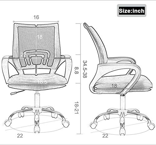 Payhere Executive Task Ergonomic Desk Home Computer Gaming Office Chair Mesh Working Chair with Mid-Back Lumbar Support Armrest Modern Adjustable Swivel Rolling Desk Chair for Women Men, Grey