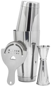 the art of craft professional cocktail shaker set bartending kit: weighted boston shaker tins, hawthorne strainer and japanese jigger