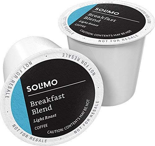 Amazon Brand - 100 Ct. Solimo Light Roast Coffee Pods, Breakfast Blend, Compatible & 100 Ct. Solimo Light Roast Coffee Pods, French Vanilla Flavored, Compatible with Keurig 2.0 K-Cup Brewers