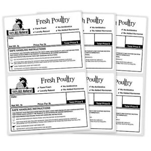 Poultry Freezer Labels,50Pcs 4x3 Inch with Safe Handling Instructions Exemption